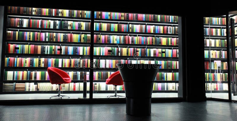 Bookcase of library editorial stock image. Image of interior - 22893704