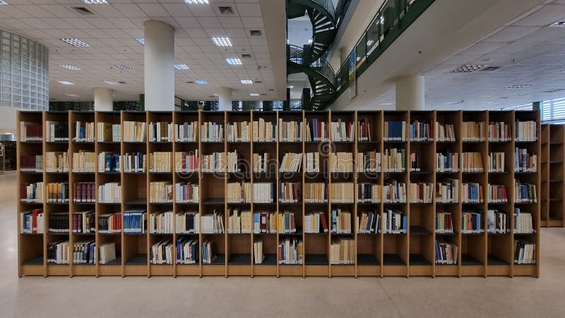 Bookcase Library Books Book Row Many Education Stock Image - Image of ...