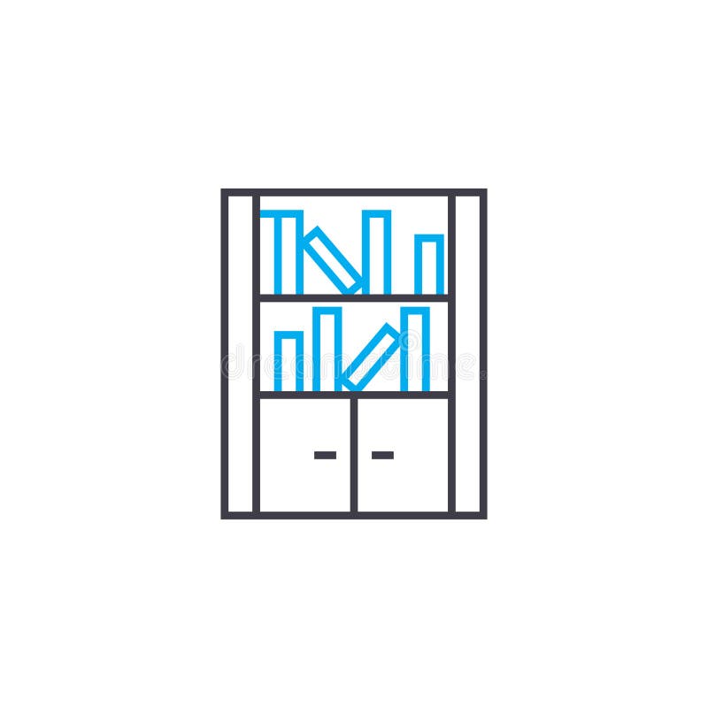 Bookcase Linear Icon Concept. Bookcase Line Vector Sign, Symbol ...