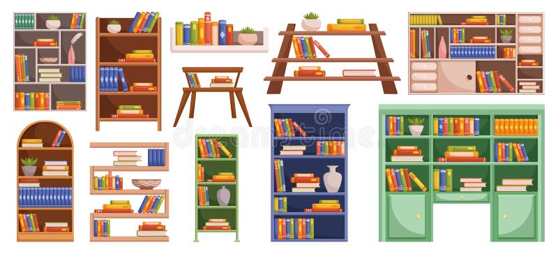 Bookcases with an Array of Books, Forming a Captivating Visual Display ...