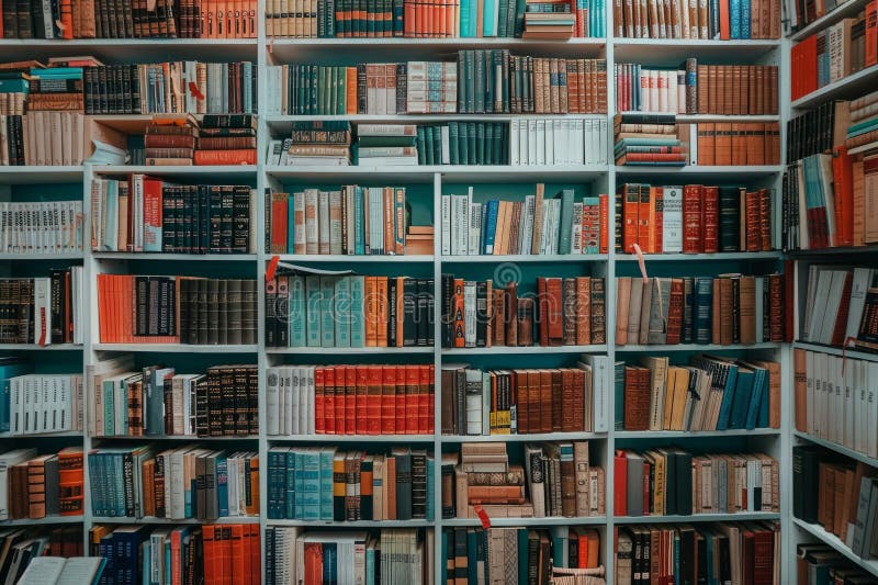 Bookcases in a Home Library Stock Image - Image of library, study ...