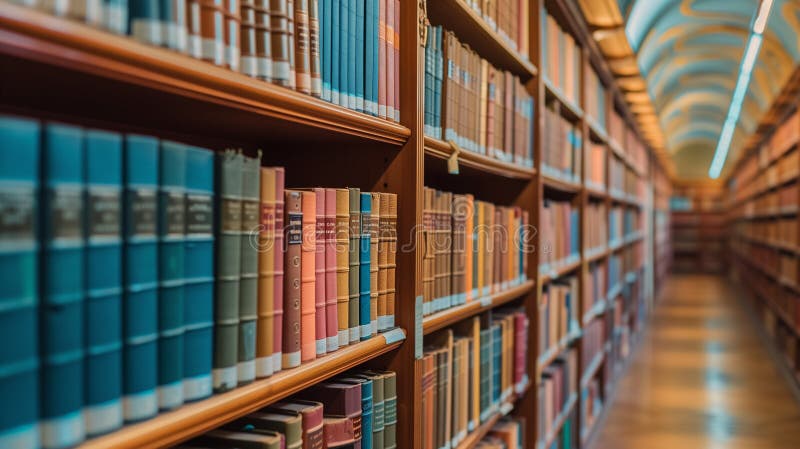 Bookcases on University. AI Generated. Stock Illustration ...