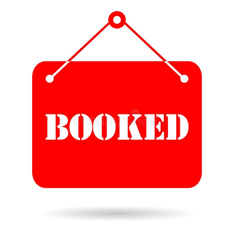 Booked vector sign stock vector. Illustration of booked - 220950142