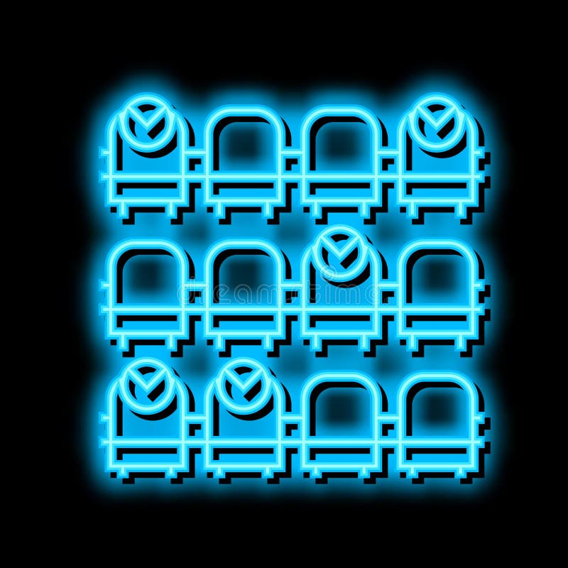 Booking Cinema Ticket Neon Glow Icon Illustration Stock Vector ...