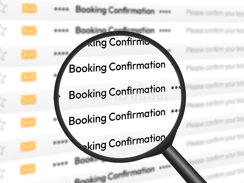 Booking Confirmation Email Notification Background Design. Magnify ...