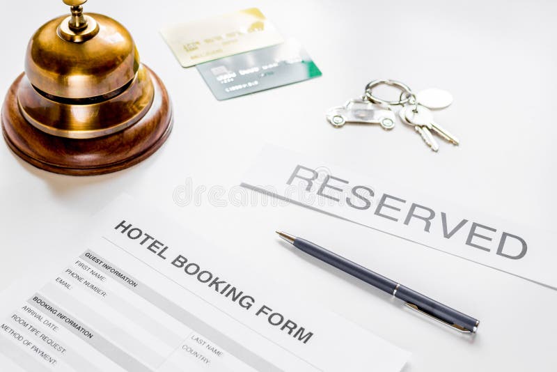 Booking Form Hotel Room Reservation White Background Stock Photos ...