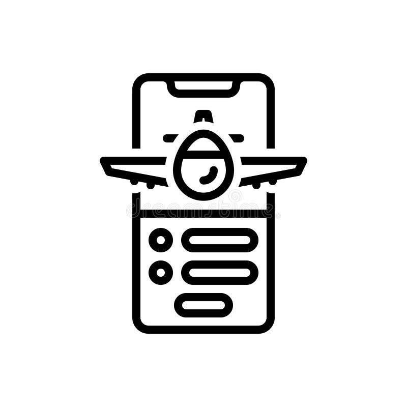 Black Line Icon for Booking, Ticket and Transport Stock Illustration ...