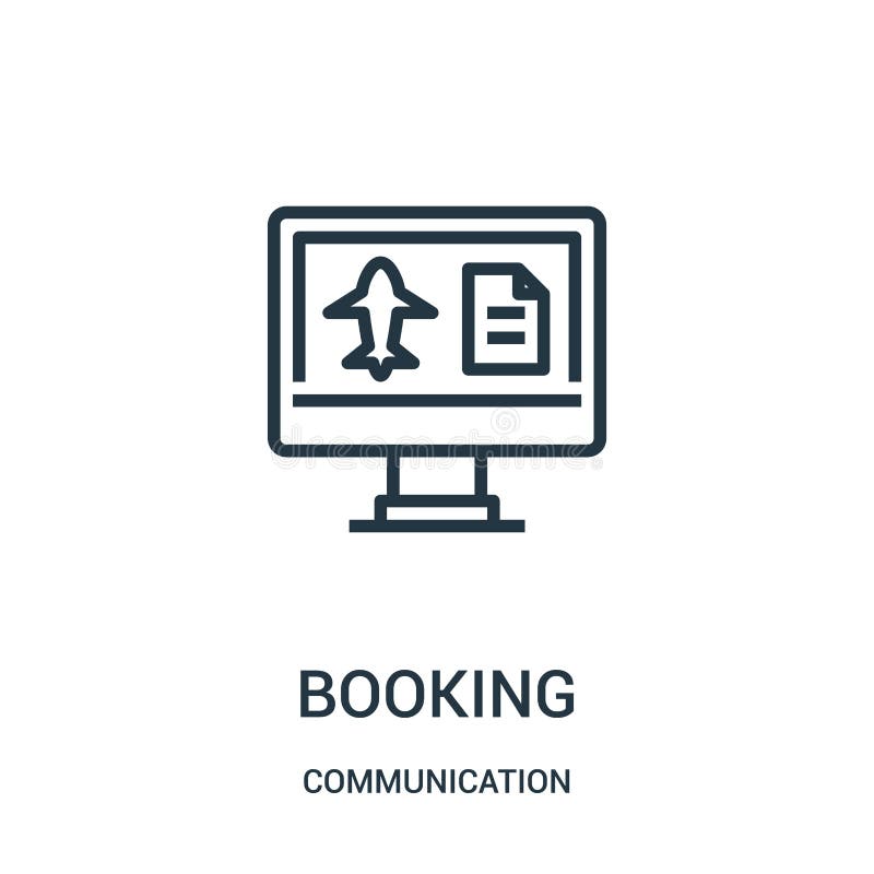 Booking Icon Vector from Communication Collection. Thin Line Booking ...