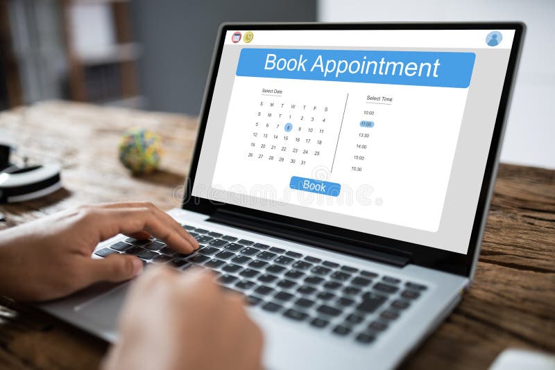 Booking Meeting Appointment on Laptop Compute Stock Photo - Image of ...