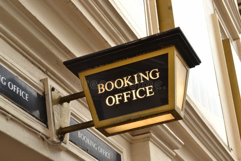Booking office sign stock photo. Image of show, signs - 49316180