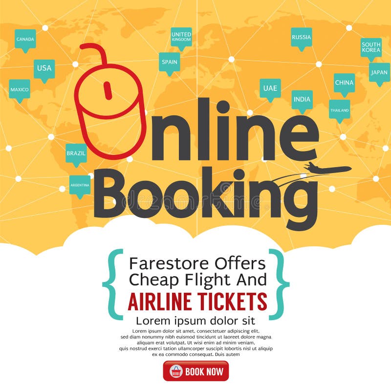 Booking Online. stock vector. Illustration of design - 71725031