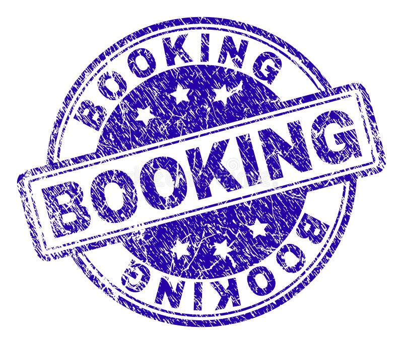 Scratched Textured BOOKING Stamp Seal Stock Vector - Illustration of ...
