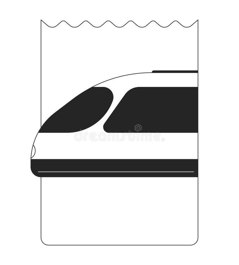 Booking Ticket on Train Flat Monochrome Isolated Vector Object Stock ...