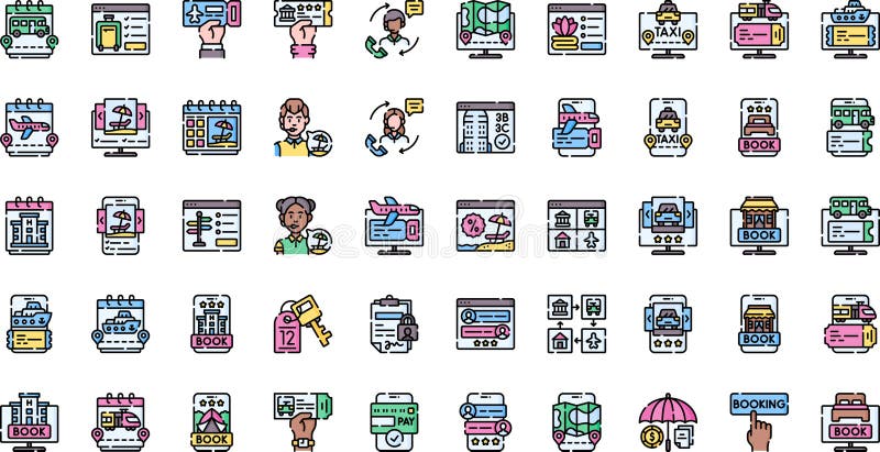 Booking Trip Icons High-Quality Vector Icons Collection with Editable ...