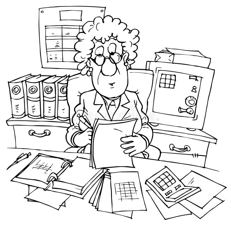 Bookkeeper stock vector. Illustration of humor, office - 11447797