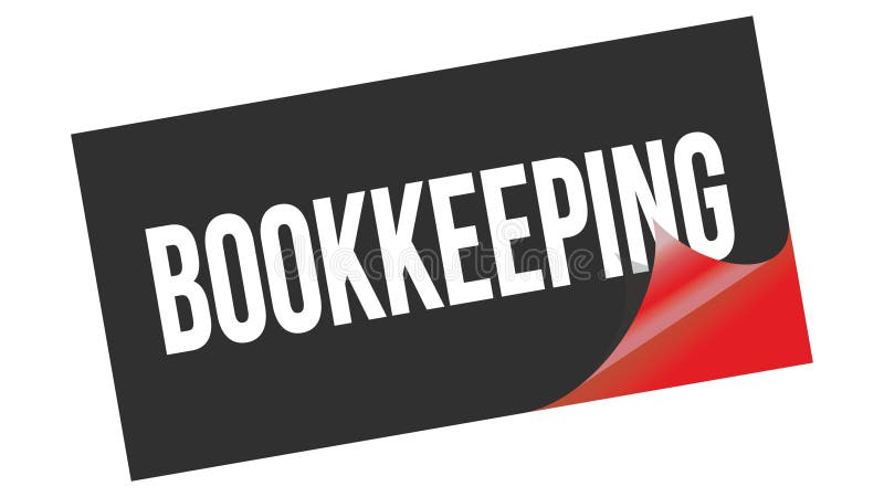 BOOKKEEPING Text on Black Red Sticker Stamp Stock Illustration ...