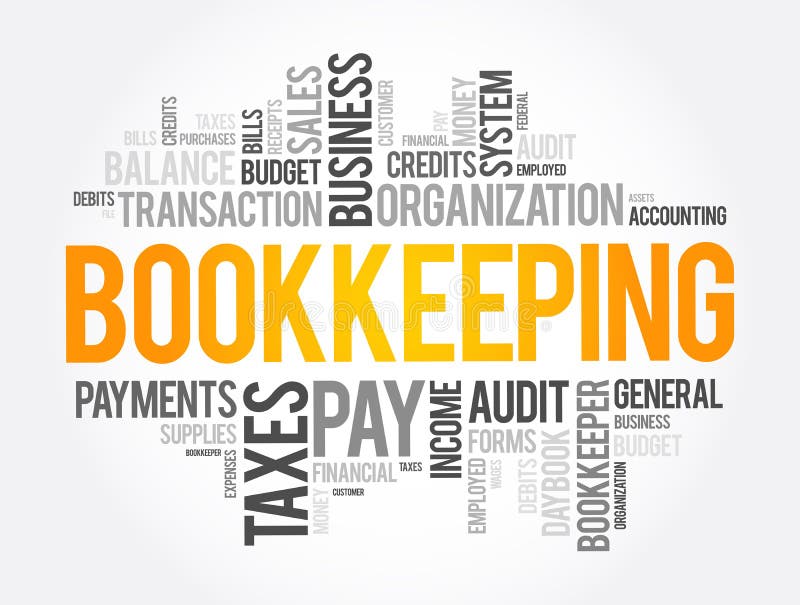 Bookkeeping Word Cloud Collage, Business Concept Stock Illustration ...