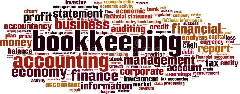 Bookkeeping word cloud stock vector. Illustration of financial - 202539960