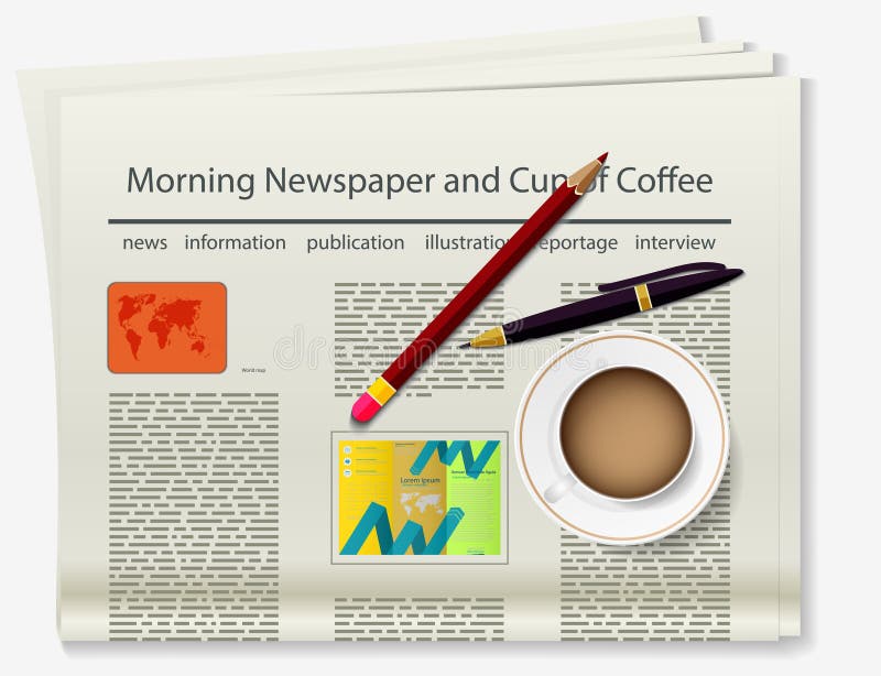 Newspaper realistic icons stock vector. Illustration of gray - 29717885