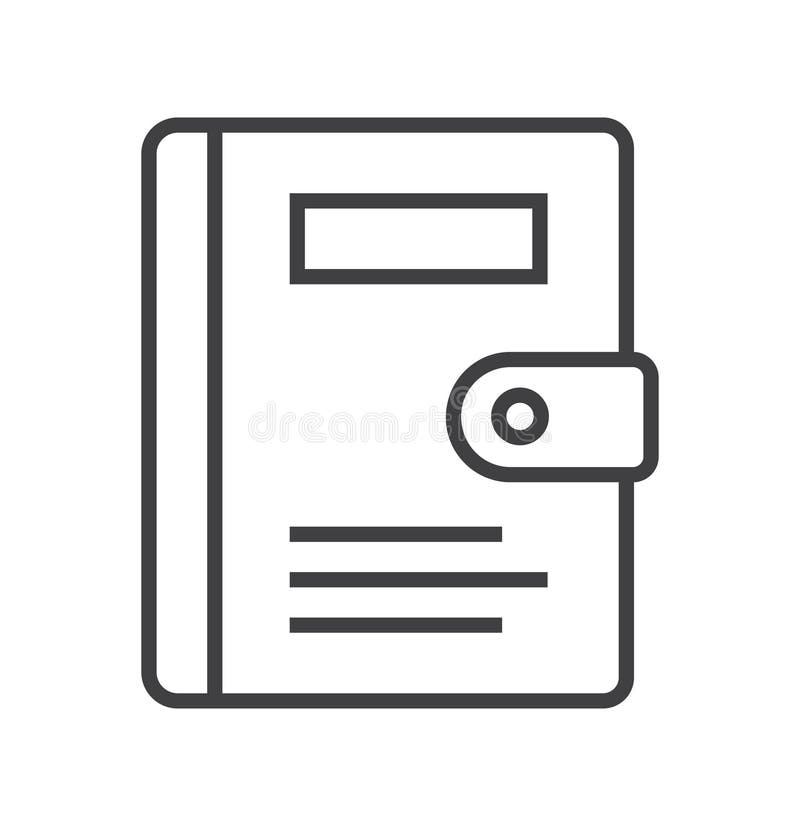Booklet Page Icon Vector in Thin Line Style. Outline Symbol for ...