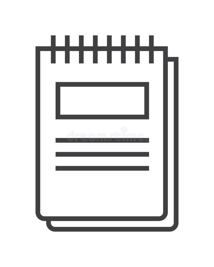 Booklet Page Icon Vector in Thin Line Style. Outline Symbol for ...