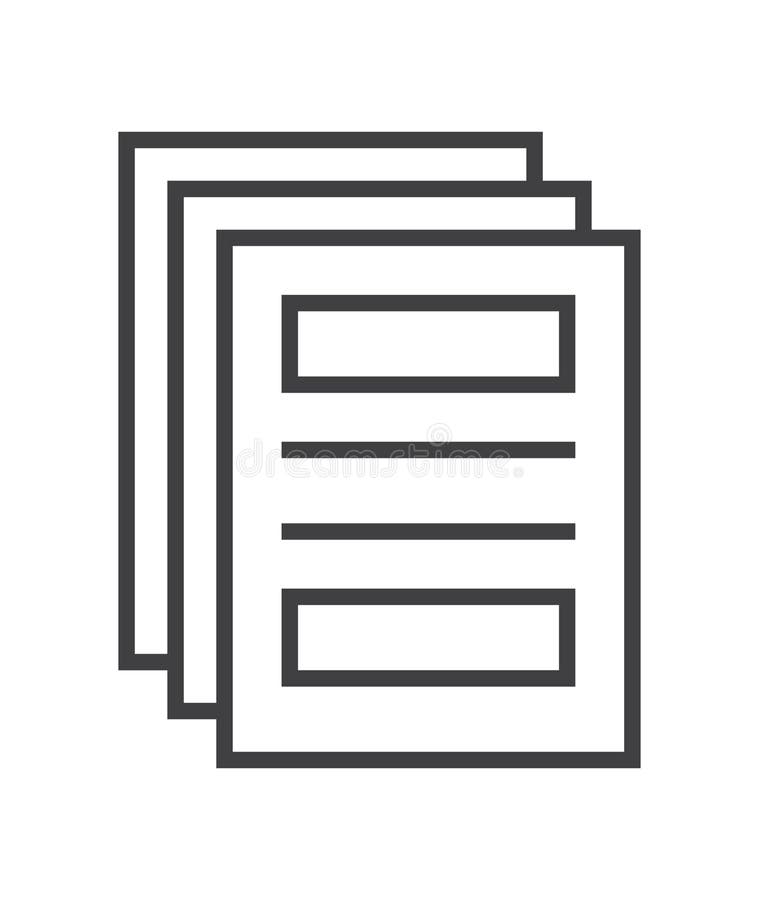 Booklet Page Icon Vector in Thin Line Style. Outline Symbol for ...