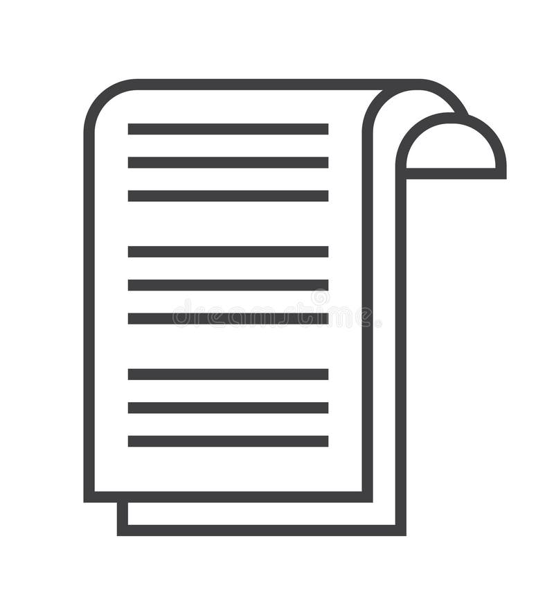 Booklet Page Icon Vector in Thin Line Style. Outline Symbol for ...