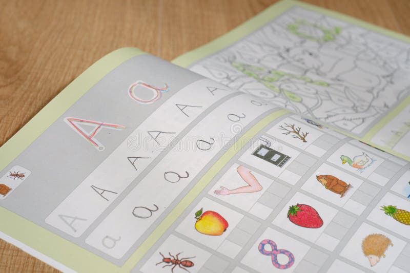 Booklet to learn writing stock image. Image of alphabet - 48260589