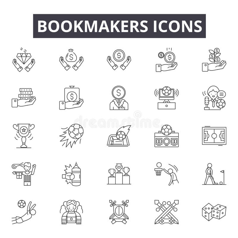 Bookmakers Line Icons, Signs, Vector Set, Outline Illustration Concept ...
