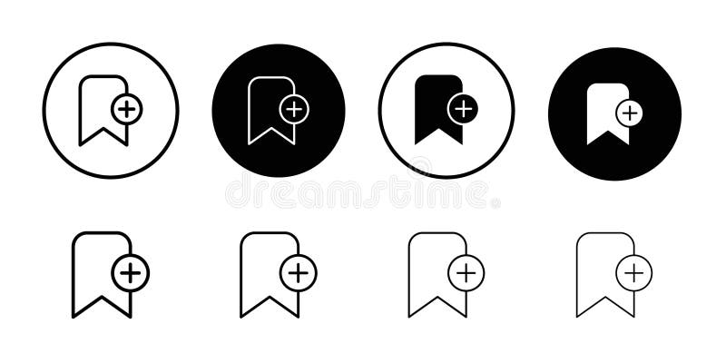 Bookmark Add Icon Flat Fill Set Collection Stock Vector - Illustration ...