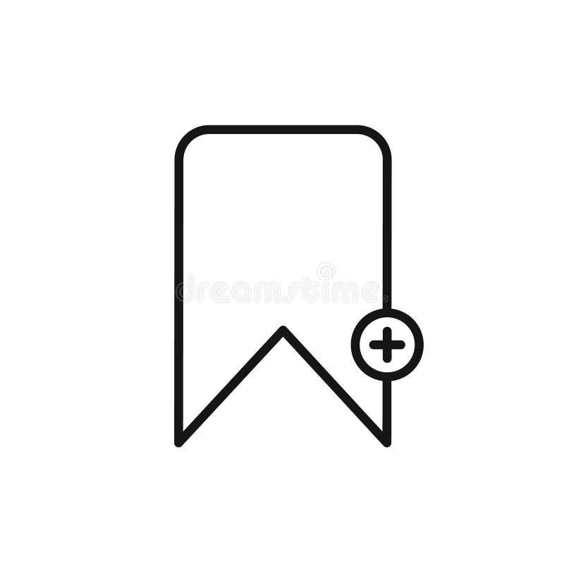 Bookmark Add Icon Thin Line Art Isolated Stock Illustration ...