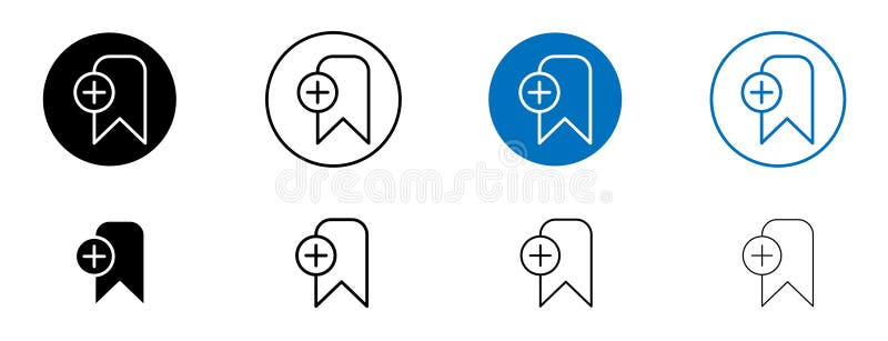 Bookmark Add Vecor Icon Set Stock Vector - Illustration of design, data ...