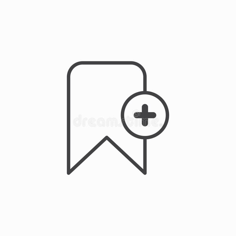 Bookmark Add Vecor Icon Set Stock Vector - Illustration of ribbon, icon ...