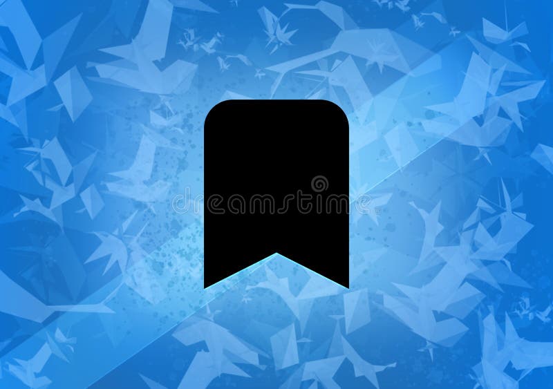 Bookmark Aesthetic Abstract Icon on Blue Background Stock Illustration ...