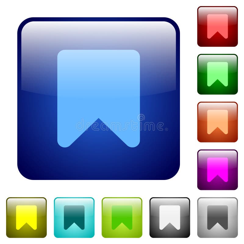 Bookmark Color Square Buttons Stock Vector - Illustration of rounded ...