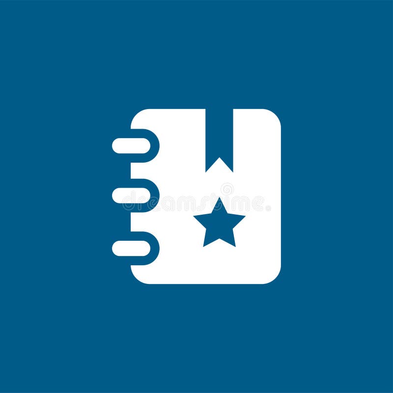 Bookmark Icon on Blue Background. Blue Flat Style Vector Illustration ...