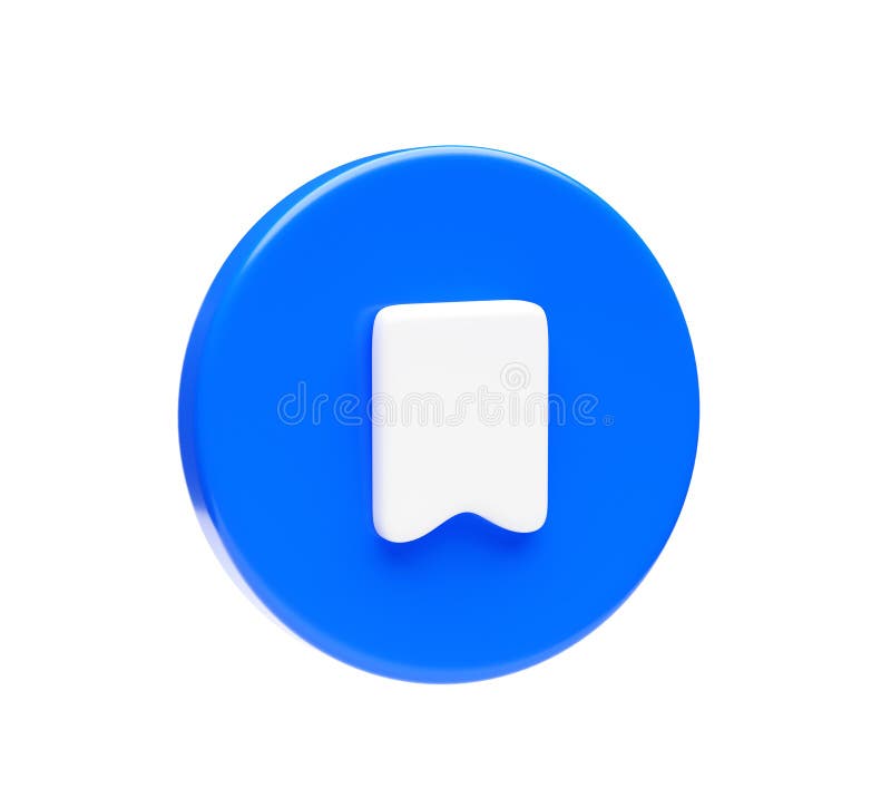 Bookmark Icon on Blue Bubble Symbol Element 3d Illustration Stock ...