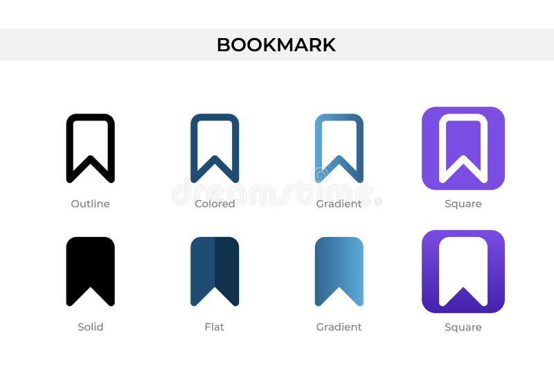 Bookmark Icon in Different Style. Bookmark Vector Icons Designed in ...