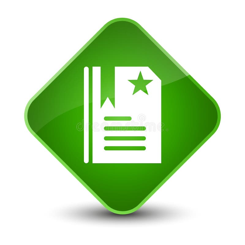 Bookmark Icon Elegant Green Diamond Button Stock Illustration ...