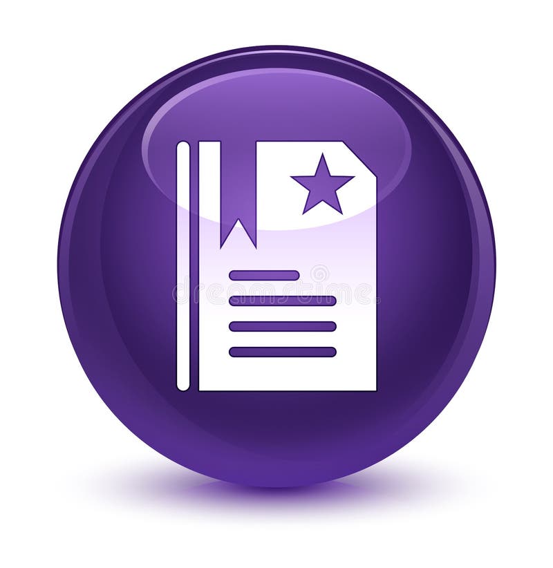 Bookmark Icon Glassy Purple Round Button Stock Illustration ...