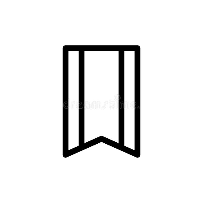 Bookmark Icon Line Isolated on White Background. Black Flat Thin Icon ...