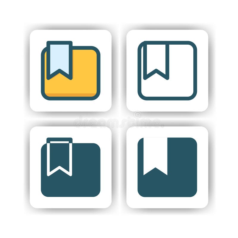 Bookmark Icon for Mobile, Web, and Presentation with Flat Color Vector ...