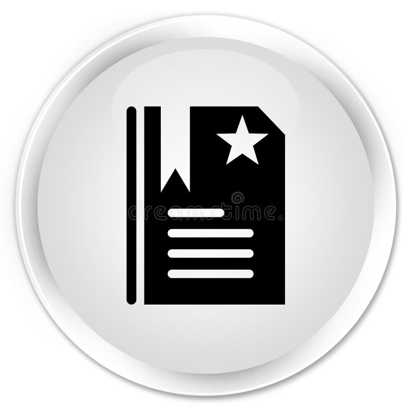 Bookmark Icon Premium White Round Button Stock Illustration ...