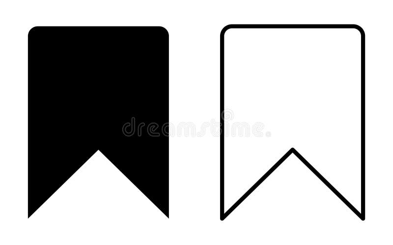 Bookmark Icon Set Silhouette and Outline Line Art Vector Stock Vector ...