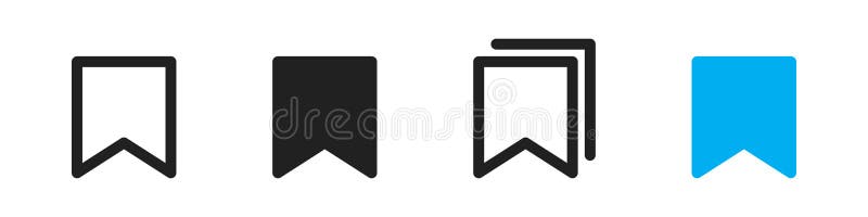 Bookmark Icon Set. Vector Grapgic Element. Save Symbol Stock ...