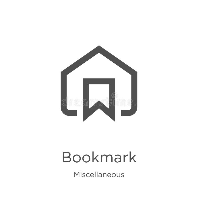 Bookmark Icon Vector from Miscellaneous Collection. Thin Line Bookmark ...
