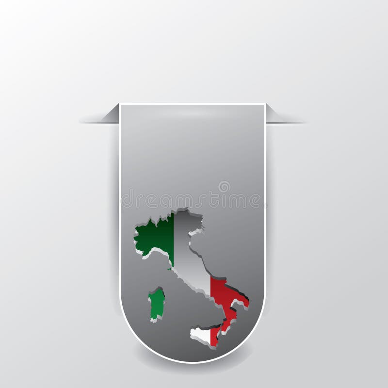 Bookmark with Italy Map. Vector Illustration Decorative Design Stock ...