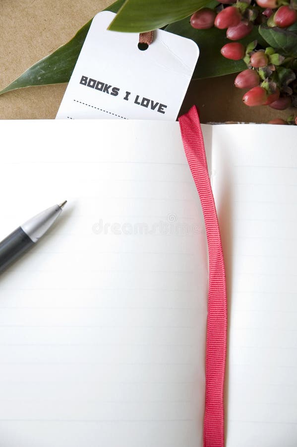 Bookmark on notebook stock image. Image of empty, message - 43382275