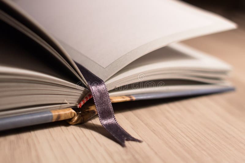 Bookmark and Pages in Notebook Close-up Stock Image - Image of records ...