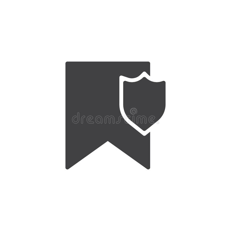 Bookmark with Shield Vector Icon Stock Vector - Illustration of perfect ...